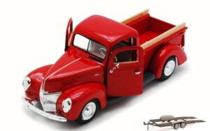 motormax 1940 ford pickup truck red 1/24 scale diecast model new in box