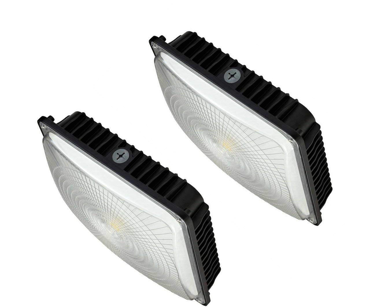 CYLED 120W LED Canopy Light Industrial Waterproof Explosion-Proof Outdoor High Bay Balcony Car Park Lane Gas Station Ceiling Light Equivalent 550W HID/HPS 16000 Lm 5500K DLC Qualified Pack of 2