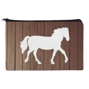 horse silhouette cowboy western pencil pen organizer zipper pouch case