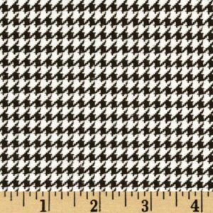 comfy flannel houndstooth black, fabric by the yard