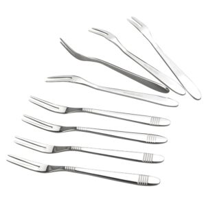 begale 12-piece bistro appetizer cocktail and fruit forks, 2-prong forks, 5.4-inch