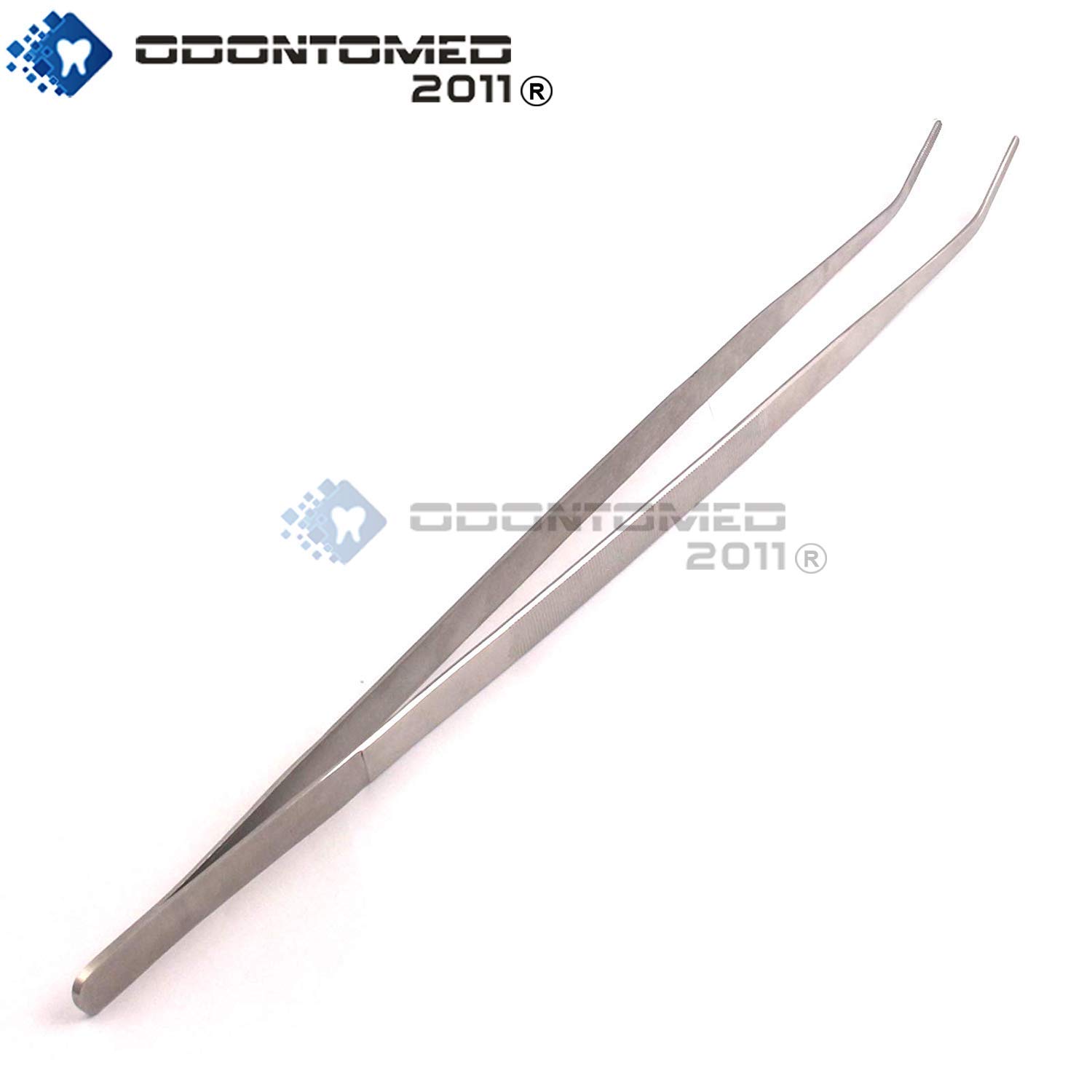 OdontoMed2011 (Huge Jumbo Aquarium Aqua Tweezers) Thumb Dressing Forceps Curved Serrated 24" Long Stainless Steel Tweezers