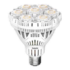 sansi br30 led light bulb 300w equivalent, 5500 lumens bright light bulb 5000k daylight 40w energy saving led bulb with ceramic technology, e26 to e39, non-dimmable for garage workshop factory