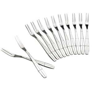 eagrye tasting cocktail forks, 12-piece stainless steel fruit forks, f