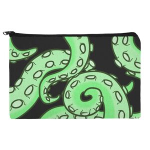 tentacles squid octopus green pencil pen organizer zipper pouch case