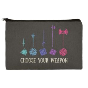 choose your weapon dungeon rpg dice pencil pen organizer zipper pouch case