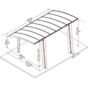 Palram - Canopia Arizona Carport Winter Support Kit Gray