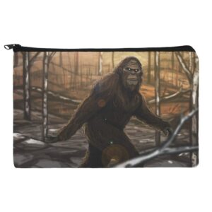 bigfoot sasquatch walking in the woods pencil pen organizer zipper pouch case