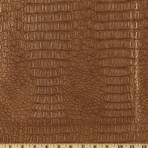 Faux Leather Gator Metallic Copper, Fabric by the Yard