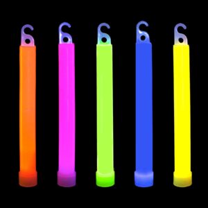 novelinks 50 pcs 6'' premium glow sticks bulk - ultra bright large glow necklaces bulk light up necklaces bulk glow in the dark necklaces, emergency glow sticks, long-lasting lighting waterproof