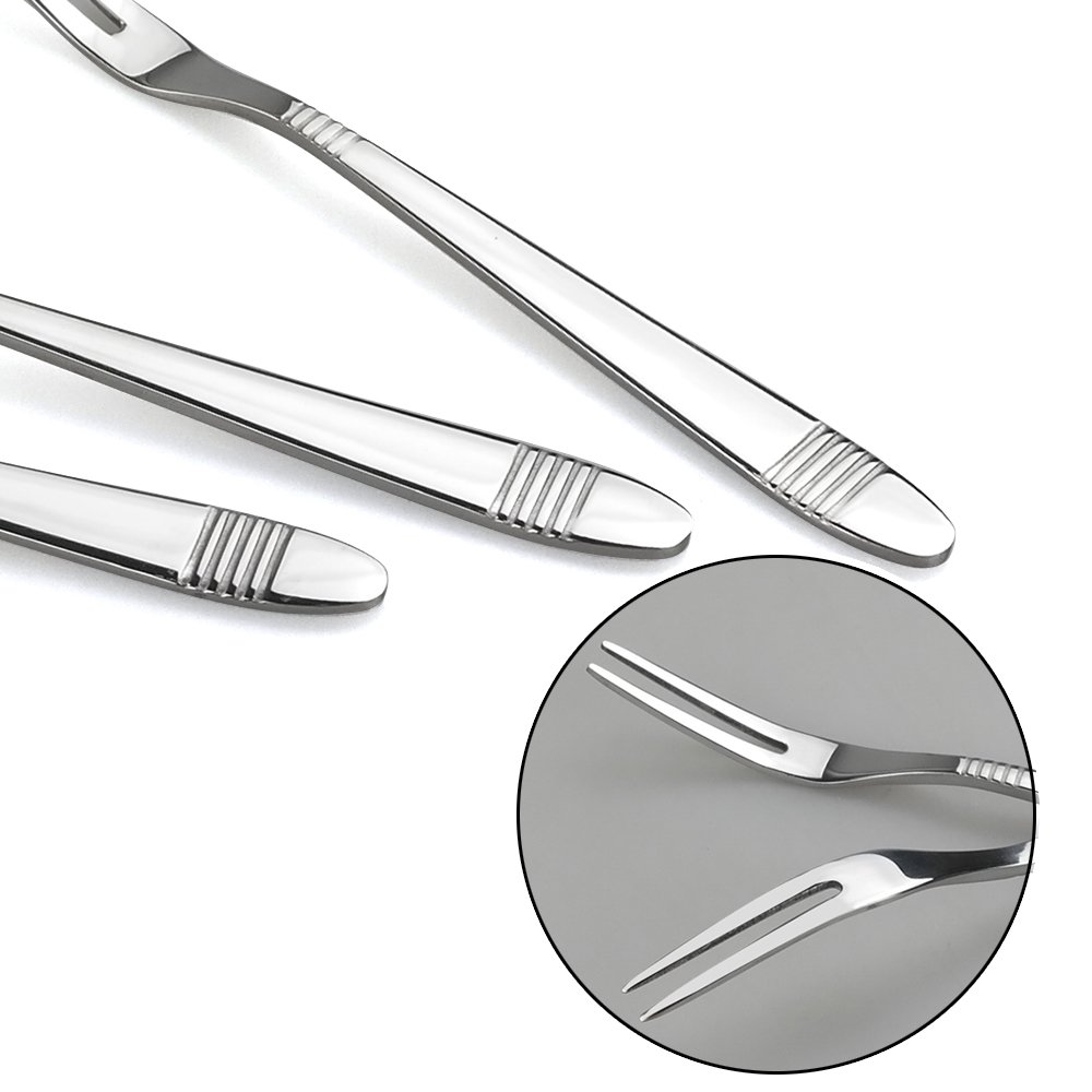 Begale 12-Piece Bistro Appetizer Cocktail and Fruit Forks, 2-Prong Forks, 5.4-INCH