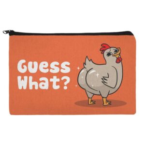 guess what chicken butt funny pencil pen organizer zipper pouch case