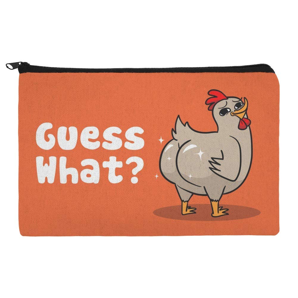 Guess What Chicken Butt Funny Pencil Pen Organizer Zipper Pouch Case