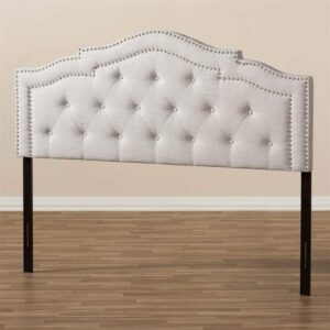 Baxton Studio Edith Modern and Contemporary Greyish Beige Fabric Full Size Headboard Beige/Full//Contemporary/Fabric Polyester 100%"/LVL/Foam