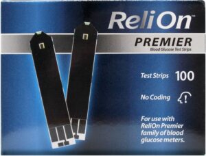 relion premier blood glucose test strips, 100 ct