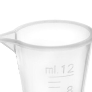 EISCO Conical Measure, 12ml - Polypropylene Plastic, Translucent - Pouring Spout - 1ml Raised Graduations - Hexagonal Base