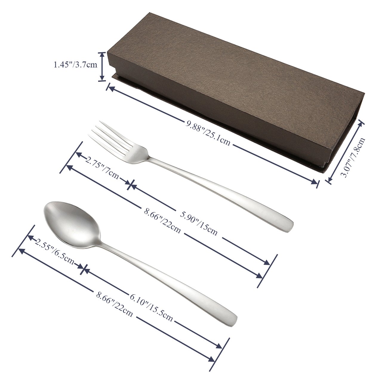 Customized Spoon & Fork Set, WarmHut 304 Stainless Steel Laser Engraved Flatware Set, Personalized Creative Cutlery Set with Box, Unique and Special Customized Gift