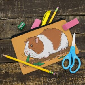 Guinea Pig Eating Pencil Pen Organizer Zipper Pouch Case