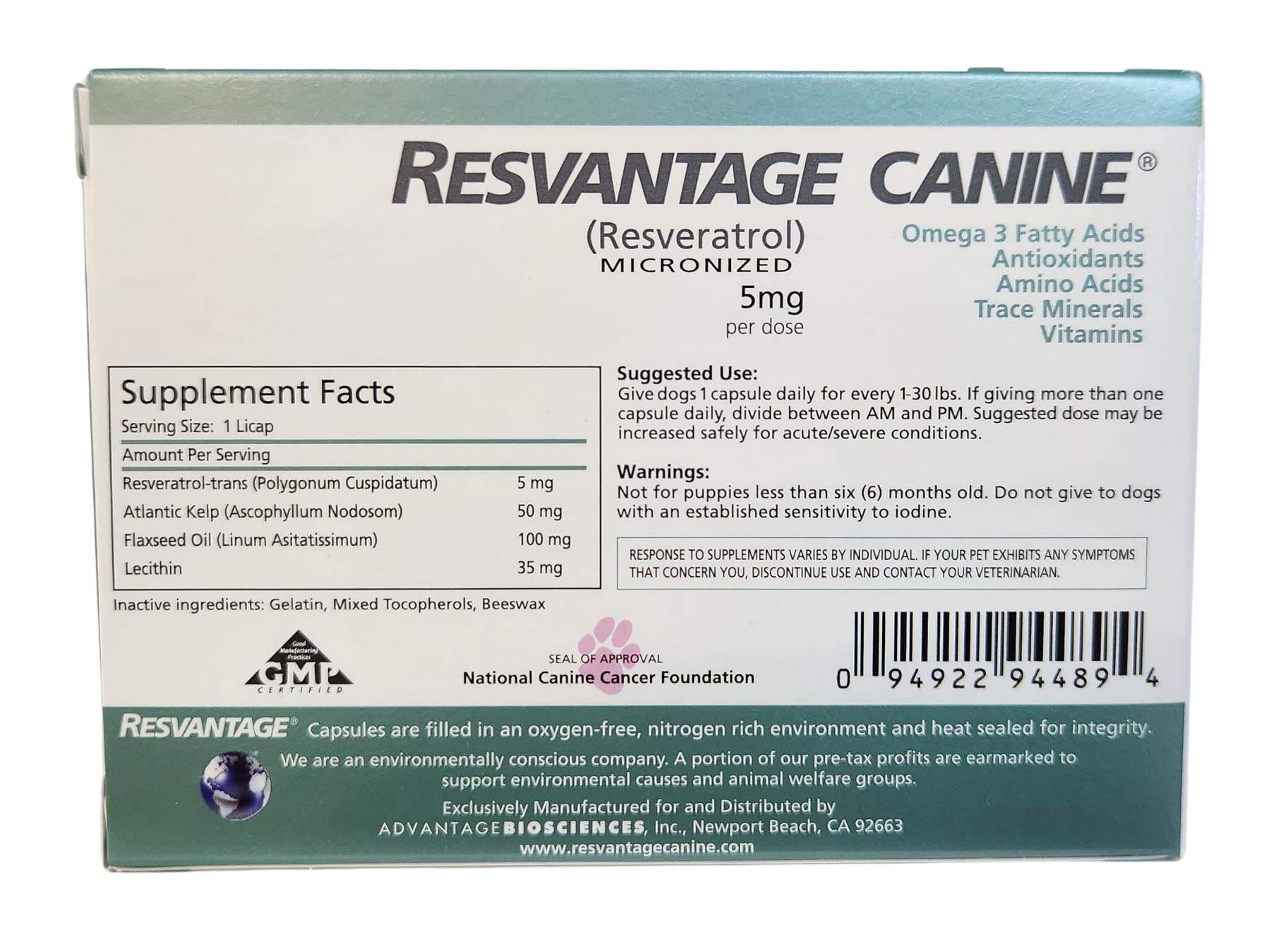 RESVANTAGE Overall Canine Health