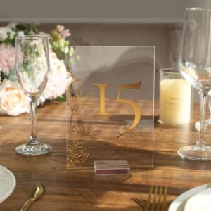 UNIQOOO 20 Pack Clear Blank Acrylic Sign - 5x7 Inch Table Number Signs, Wedding Signs, Card and Gift Sign, Wedding Party & Dinner Signs, Hand Lettering Quotes, Gift Ideas - Stand Holder NOT Included