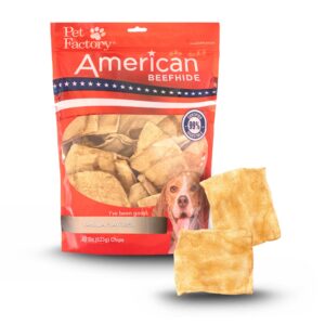 pet factory american beefhide chips dog chew treats - vanilla flavor, 22 oz