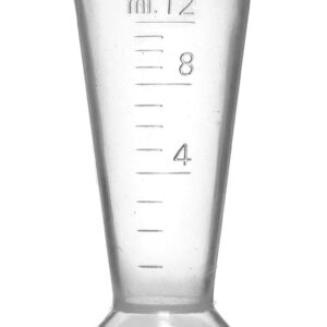 EISCO Conical Measure, 12ml - Polypropylene Plastic, Translucent - Pouring Spout - 1ml Raised Graduations - Hexagonal Base