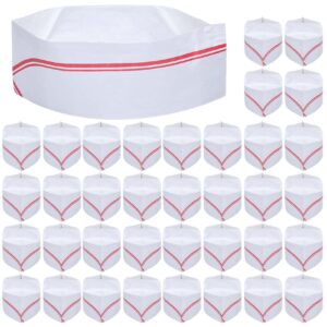 tbestmax 40 pcs disposable soda jerk paper cap, chef hat for restaurant party