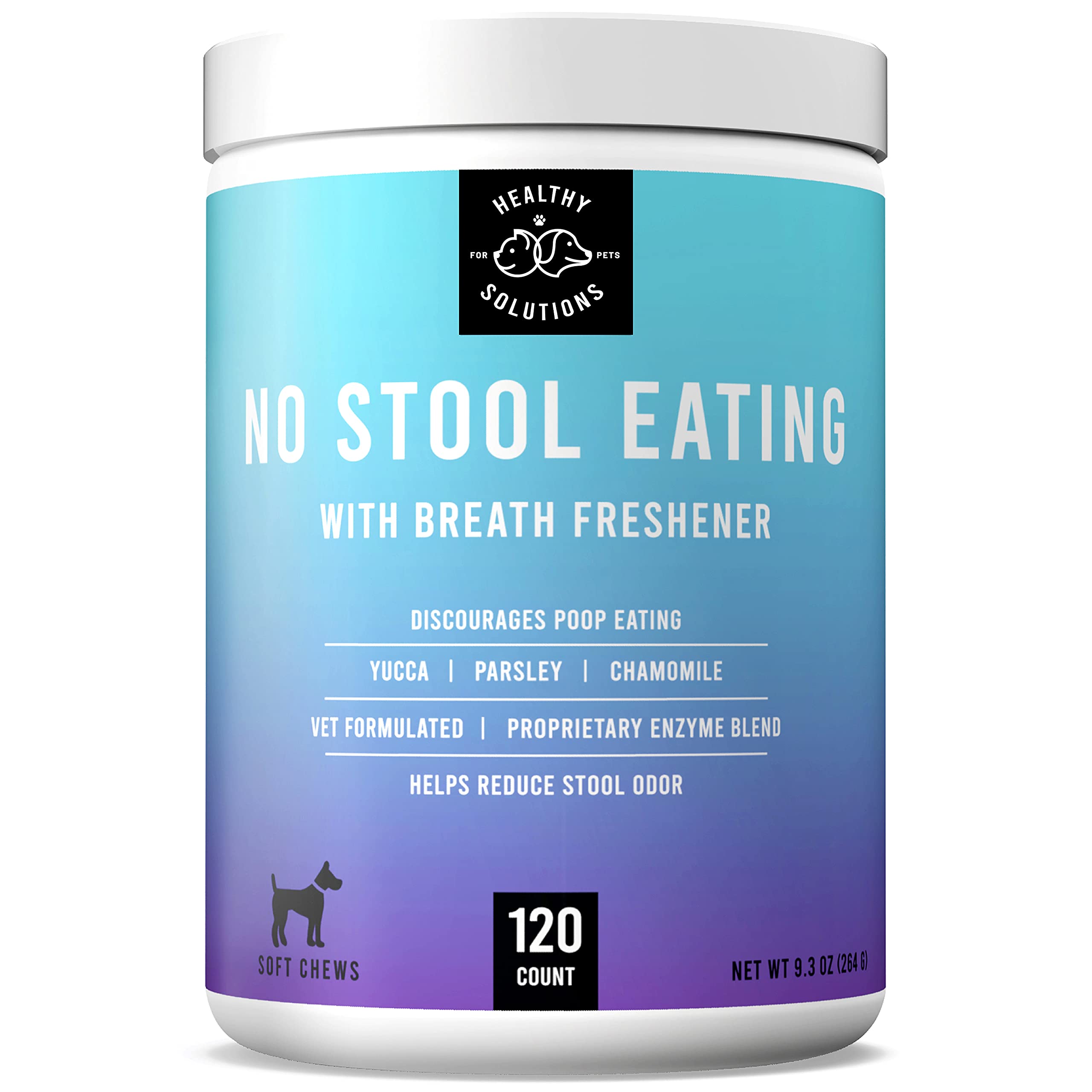 Deterrent for Dogs Eating Poop - Coprophagia No Poo Chews Prevent Dog from Eating Stool - Chew Enhanced with Breath Freshener, Enzymes, & Probiotics to Help Ease and Stop This Nasty Habit | 120ct