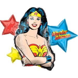 anagram 38180 wonder woman foil mylar party balloon, 33", multicolor, pack of 1