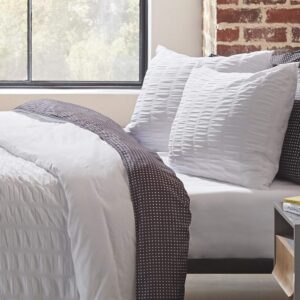 city scene orleans duvet cover set, twin, white