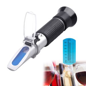 brix refractometer with atc - tiaoyeer digital handheld refractometer for beer wine brewing, dual scale-specific gravity 1.000-1.130 and brix 0-32%