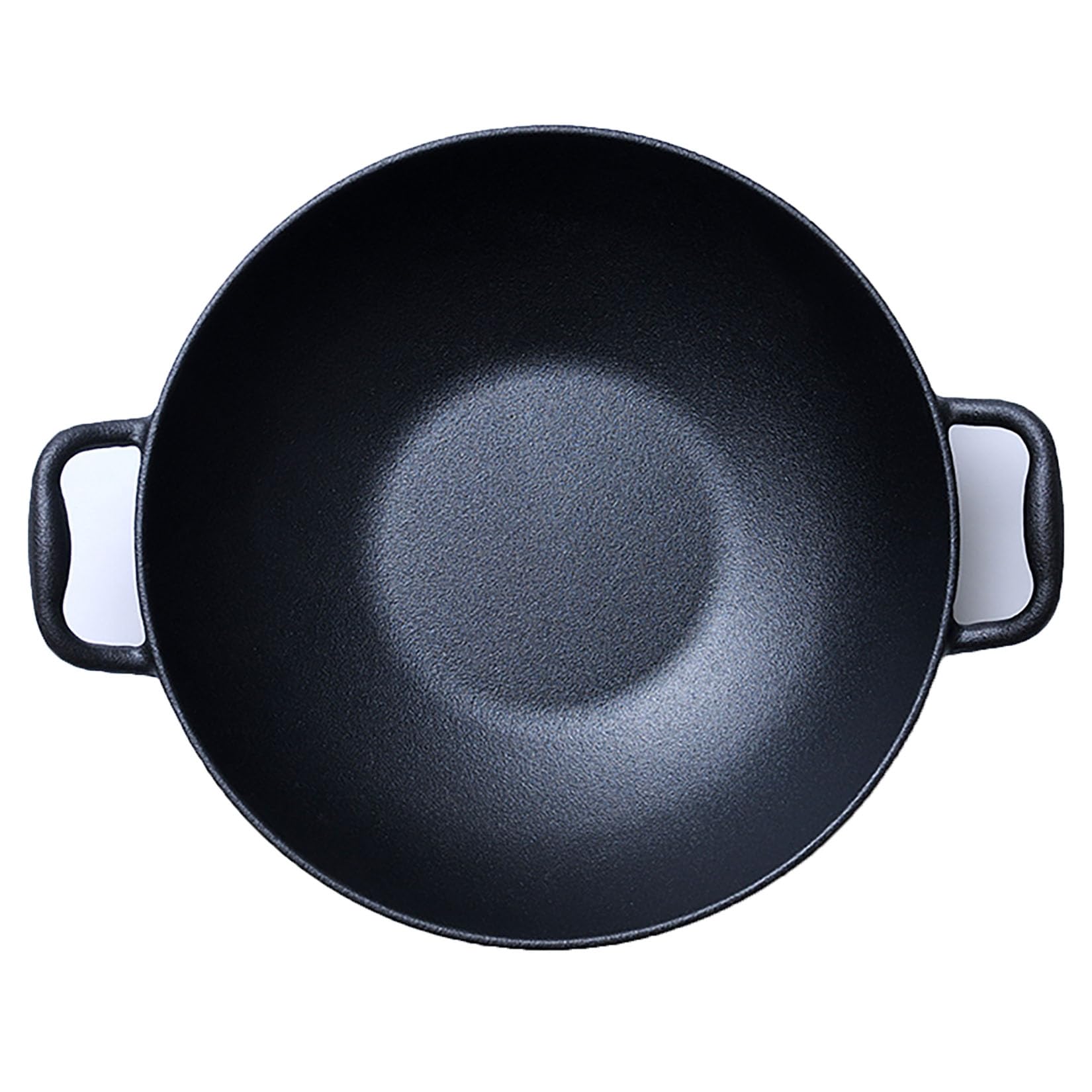 Keleday 14 Inch Cast Iron Wok with Lid, Non Stick, Pre-Seasoned Woks & Stir-Fry Pans with 2 Loop Handles, Uncoated Chinese Handmade Cast Iron wok, Suitable for All Cooktops