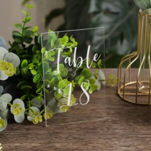 UNIQOOO 20 Pack Clear Blank Acrylic Sign - 5x7 Inch Table Number Signs, Wedding Signs, Card and Gift Sign, Wedding Party & Dinner Signs, Hand Lettering Quotes, Gift Ideas - Stand Holder NOT Included