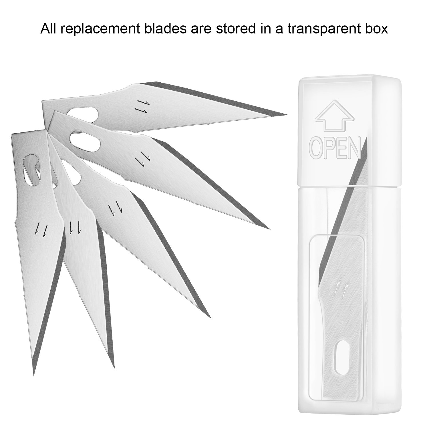 4 Pieces Craft Knife Knife Hobby Knife with 40 Pieces Stainless Steel Blades Kit for Cutting Carving Scrapbooking Art Creation(Yellow, Green, Blue, Silver)