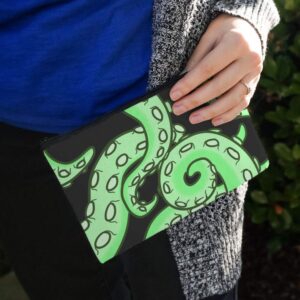 Tentacles Squid Octopus Green Pencil Pen Organizer Zipper Pouch Case