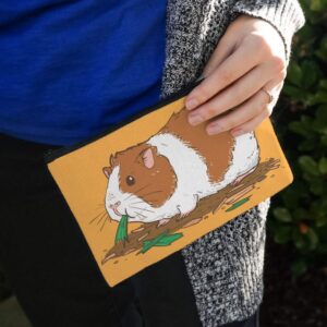 Guinea Pig Eating Pencil Pen Organizer Zipper Pouch Case