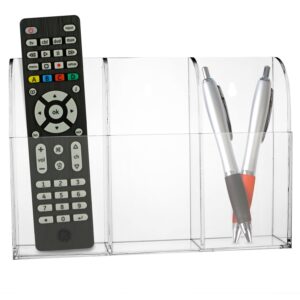 remote control tv acrylic wall storage box organizer wall-mounted storage remote ac/heating small remote holder wall phone storage cases storage rack (clear 2 sections)