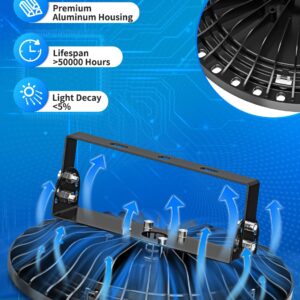 UFO LED High Bay Lights 100W 10 Packs,Super Bright 10000LM High Bay LED Shop Lights,6500K Daylight High Bay LED Lights,Waterproof High Bay Lighting,LED High Bay Light for Factory Warehouse Workshop