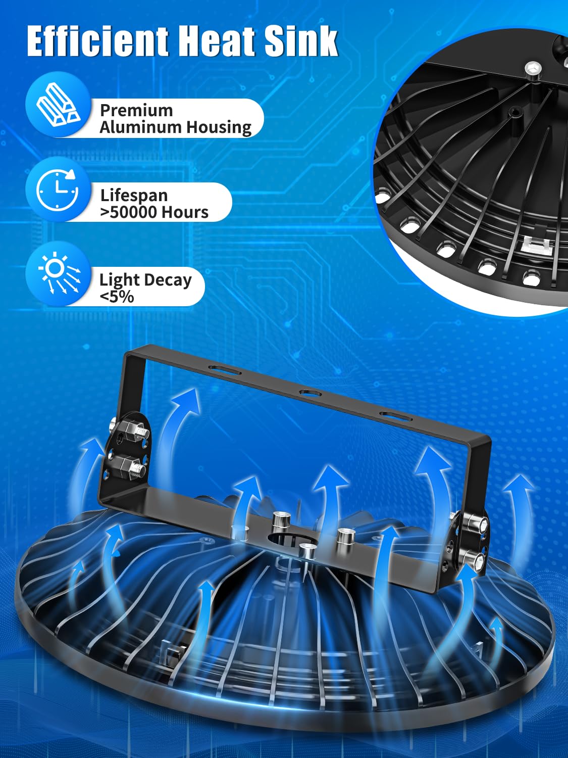 UFO LED High Bay Lights 100W 10 Packs,Super Bright 10000LM High Bay LED Shop Lights,6500K Daylight High Bay LED Lights,Waterproof High Bay Lighting,LED High Bay Light for Factory Warehouse Workshop