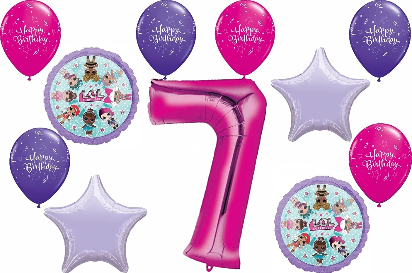 7th Birthday Party LOL Balloons Decoration Supplies