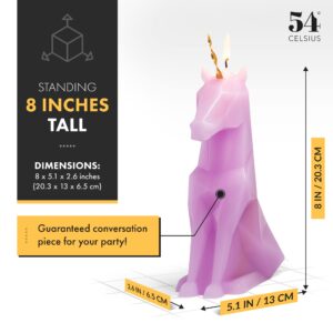 PyroPet Einar Unicorn Candle (Lilac) - The Original Unicorn Candle with Metallic Skeleton | Halloween Decor | Unique Gift for Unicorn Lovers | 16-Hr Burn Time | Dimensions: 5.1x2.6x8 in