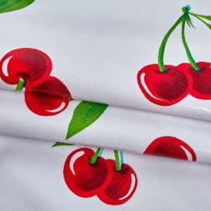 Oilcloth Stella Cherries White, Fabric by the Yard