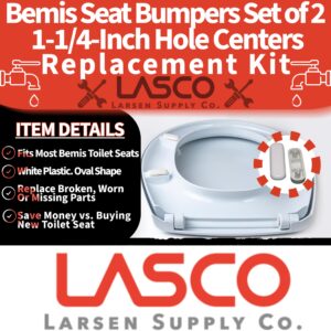 LASCO 02-3307-MASTER 3/4-Inch by 1-3/16-Inch Oval Push-in Replacement Bumpers White Plastic Toilet Seat, 108-Pack