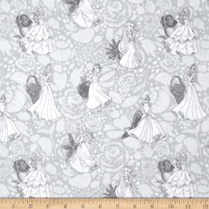 eugene textiles quilt fabric disney princess line drawing grey quilt fabric by the yd