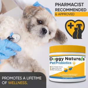 Probiotics for Dogs and Cats - Max-Strength with15 Strains Pre &Probiotics Digestive Health, Increase & Maintain Proper Gut Flora(Made in USA) 7.4 Oz (6 Billion CFU Per Scoop)