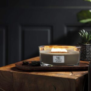 WoodWick Scented Candle with Crackling Wick | Sand & Driftwood Ellipse Candle | Long Burning Candles: Up to 50 Hours Burn Time | Perfect Gifts for Women