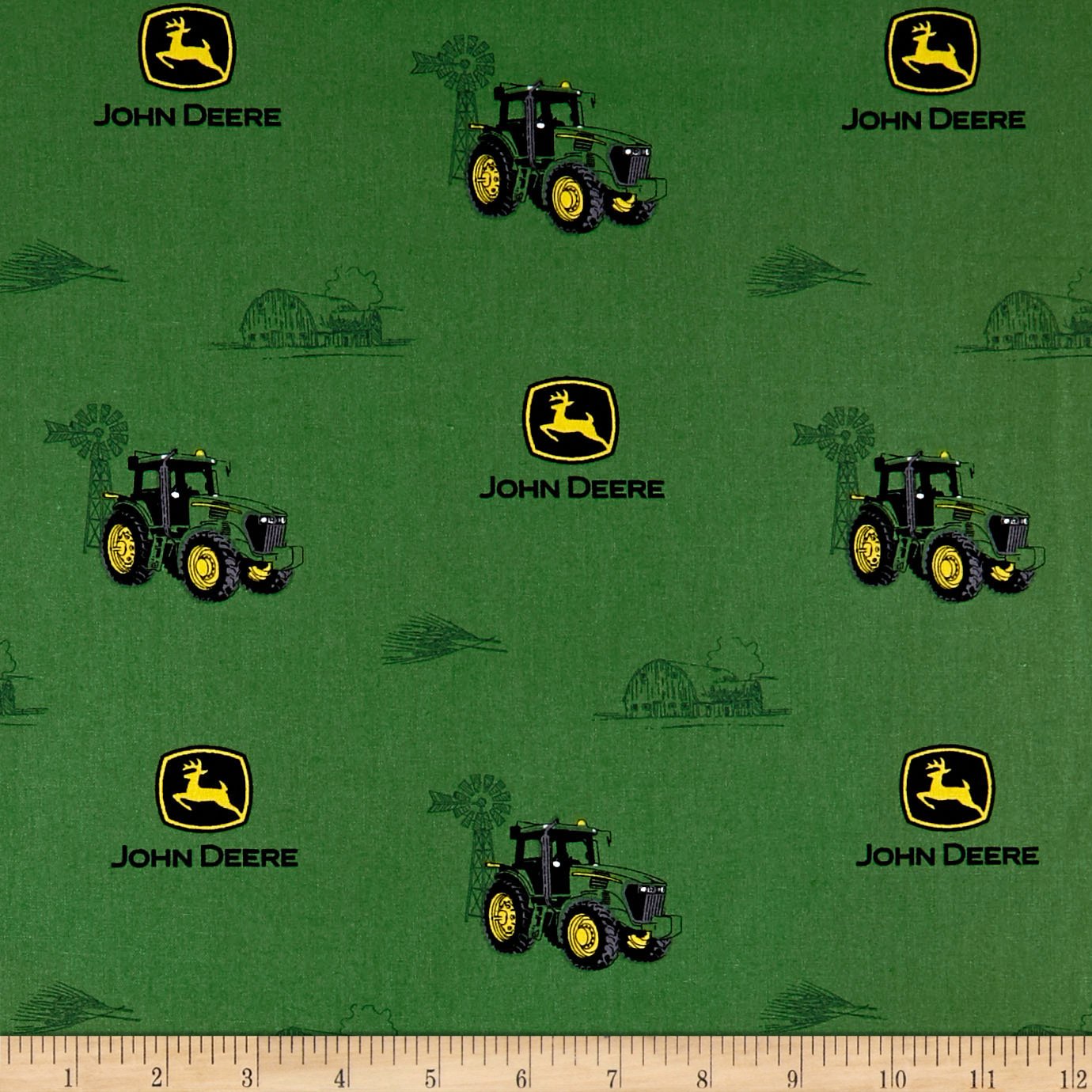 Springs Creative Products Green Everyday Cotton John Deere Print Fabric by The Yard