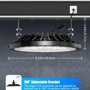 UFO LED High Bay Lights 100W 10 Packs,Super Bright 10000LM High Bay LED Shop Lights,6500K Daylight High Bay LED Lights,Waterproof High Bay Lighting,LED High Bay Light for Factory Warehouse Workshop