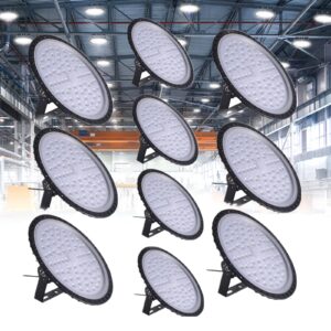 ufo led high bay lights 300w 10 packs,super bright 30000lm high bay led shop lights,6500k daylight high bay led lights,waterproof high bay lighting,led high bay light for factory warehouse workshop