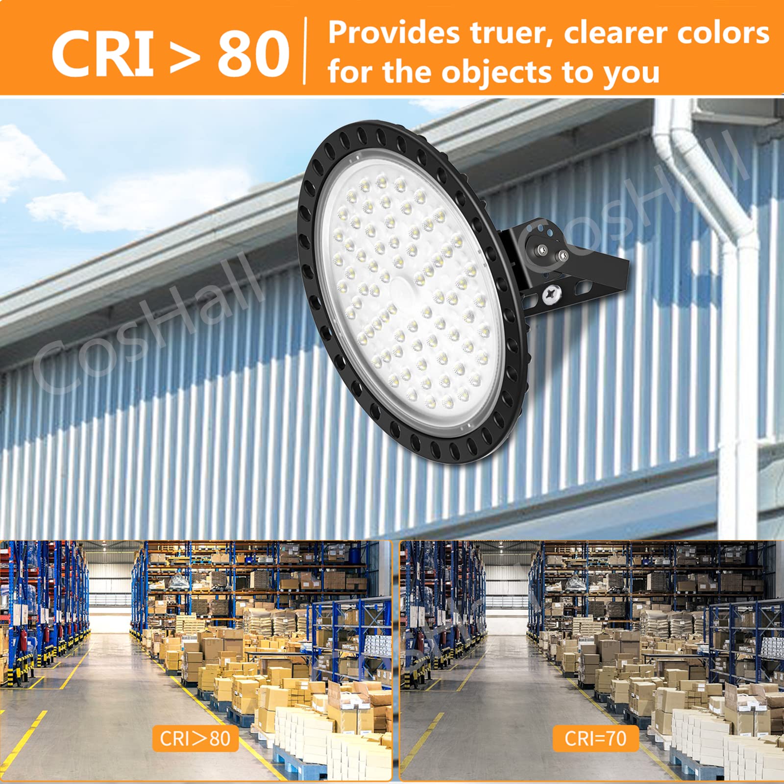 UFO LED High Bay Lights 300W 10 Packs,Super Bright 30000LM High Bay LED Shop Lights,6500K Daylight High Bay LED Lights,Waterproof High Bay Lighting,LED High Bay Light for Factory Warehouse Workshop